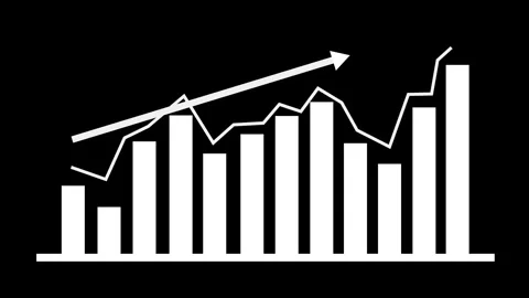 Bar Chart with Line Graph Overlay, A bar... | Stock Video | Pond5