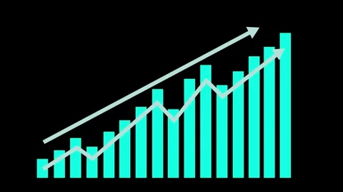 Bar Chart with Upward Trend Line Graph A... | Stock Video | Pond5