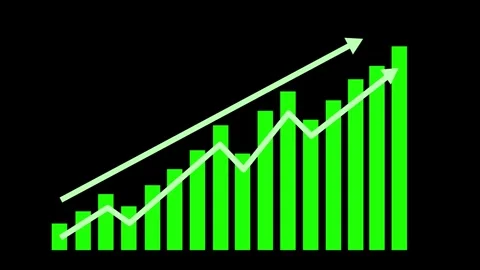 Bar Chart with Upward Trend Line Graph A... | Stock Video | Pond5