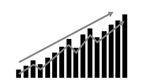 Bar Chart with Upward Trend Line Graph A... | Stock Video | Pond5