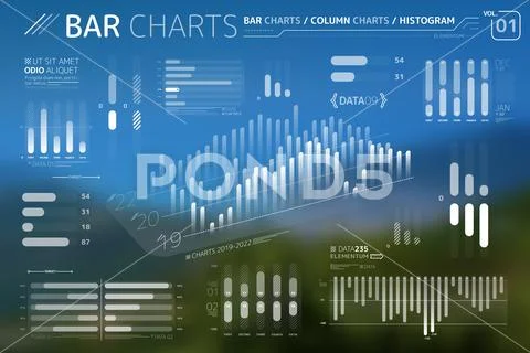 Bar Charts, Column Charts And Histograms Infographic Elements: Graphic ...