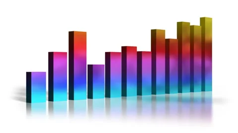 Bar graph. 12-column 3D chart. With luma... | Stock Video | Pond5