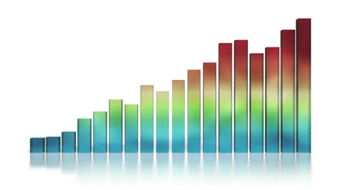 Bar graph. 18-column 3D chart. With luma... | Stock Video | Pond5