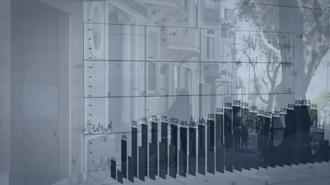 Bar graph and data chart animation over ... | Stock Video | Pond5