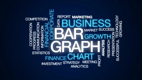 Bar graph animated word cloud. Kinetic t... | Stock Video | Pond5