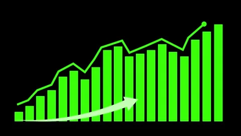 Bar Graph with Upward Arrow Animation on... | Stock Video | Pond5