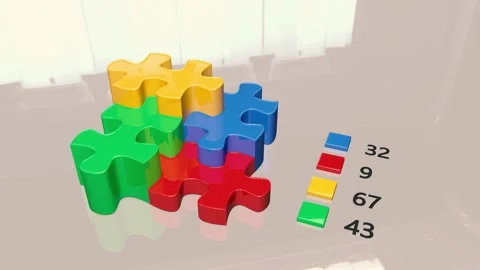 Bar Puzzle Graph and Chart 3D animation | Stock Video | Pond5