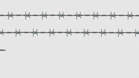Barbed wire. Animation of a military bar... | Stock Video | Pond5