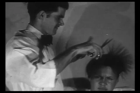 Barber uses Static Electricity for hair ... | Stock Video | Pond5