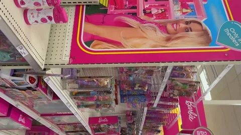 Barbie Toy Aisle. Vertical POV Walk Thro... | Stock Video | Pond5