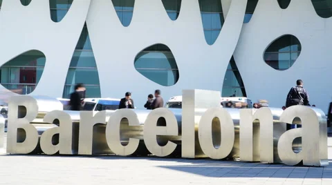 Barcelona Letters Fira de Barcelona | Stock Video | Pond5