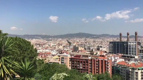 Barcelona, Spain. A large building with ... | Stock Video | Pond5