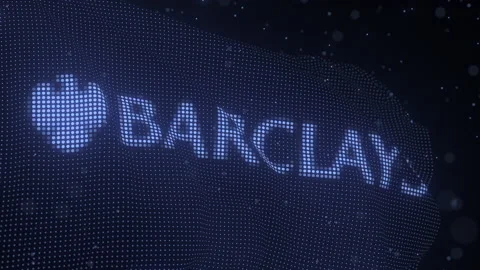 BARCLAYS logo on a waving digital flag, ... | Stock Video | Pond5