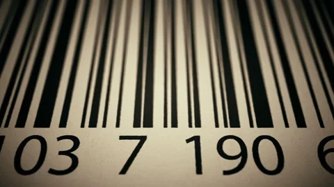 Barcode animation Close-up with depth of... | Stock Video | Pond5