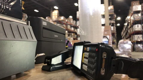Barcode Scanner Dispatch Desk at Distrib... | Stock Video | Pond5