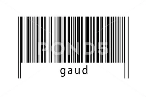 Barcode on white background with inscription gaud below. Concept of ...
