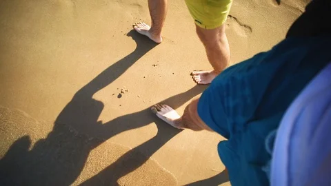 The barefoot legs of man two men people ... | Stock Video | Pond5