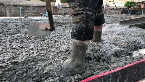 Barefoot of workers Work in the construc... | Stock Video | Pond5