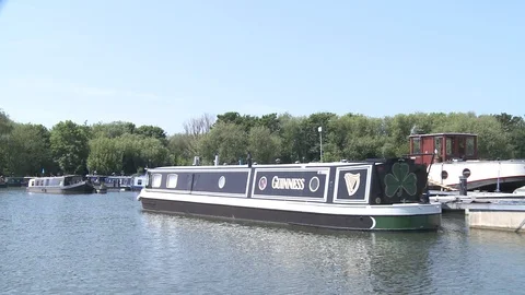Barge with Guinness livery | Stock Video | Pond5
