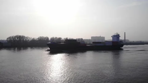 Barge Loaded With Intermodal Containers ... | Stock Video | Pond5