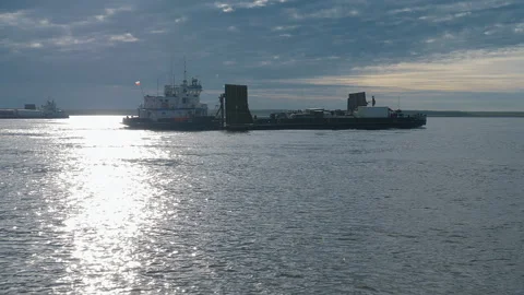 Barge Ship Transports Logistics Cargo Sh... | Stock Video | Pond5