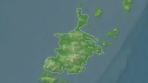 Barra Island. Physical map. Zoom | Stock Video | Pond5