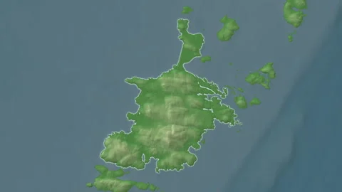 Barra Island. Physical map. Zoom | Stock Video | Pond5