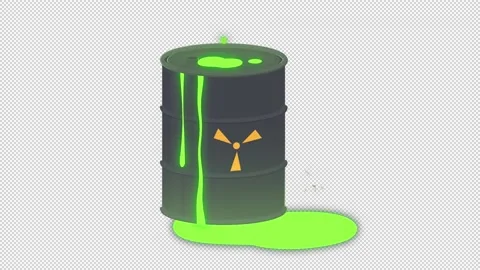 Barrel of radioactive waste. Animation o... | Stock Video | Pond5