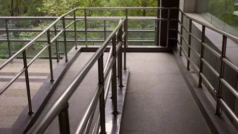 Barrier-free ramp is in the building. | Stock Video | Pond5