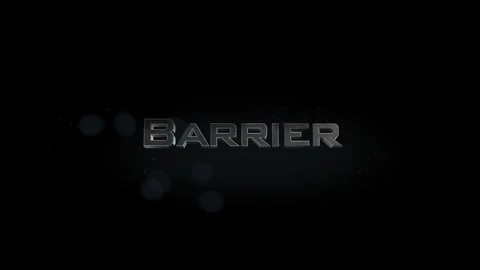 Barrier title metal text on black alpha ... | Stock Video | Pond5