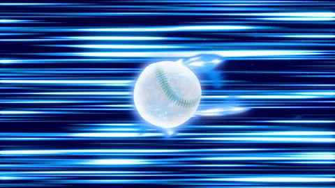 base ball fire blue background loop anim... | Stock Video | Pond5