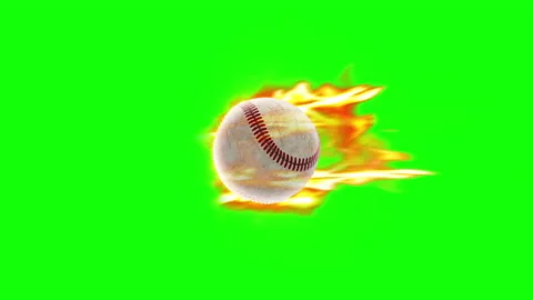 base ball fire green background loop ani... | Stock Video | Pond5