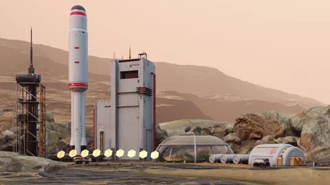 base on mars. animated concept of a Mart... | Stock Video | Pond5