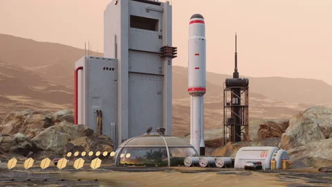 base on mars. animated concept of a Mart... | Stock Video | Pond5