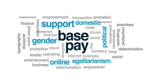 Base pay animated word cloud. Kinetic ty... | Stock Video | Pond5