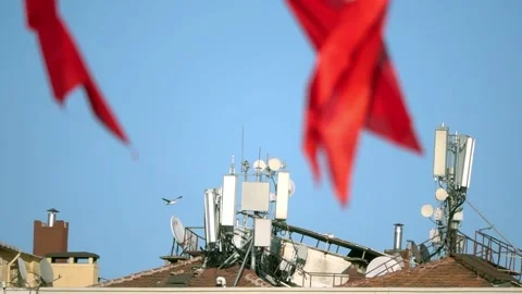 base station for telephone lines. Roofto... | Stock Video | Pond5