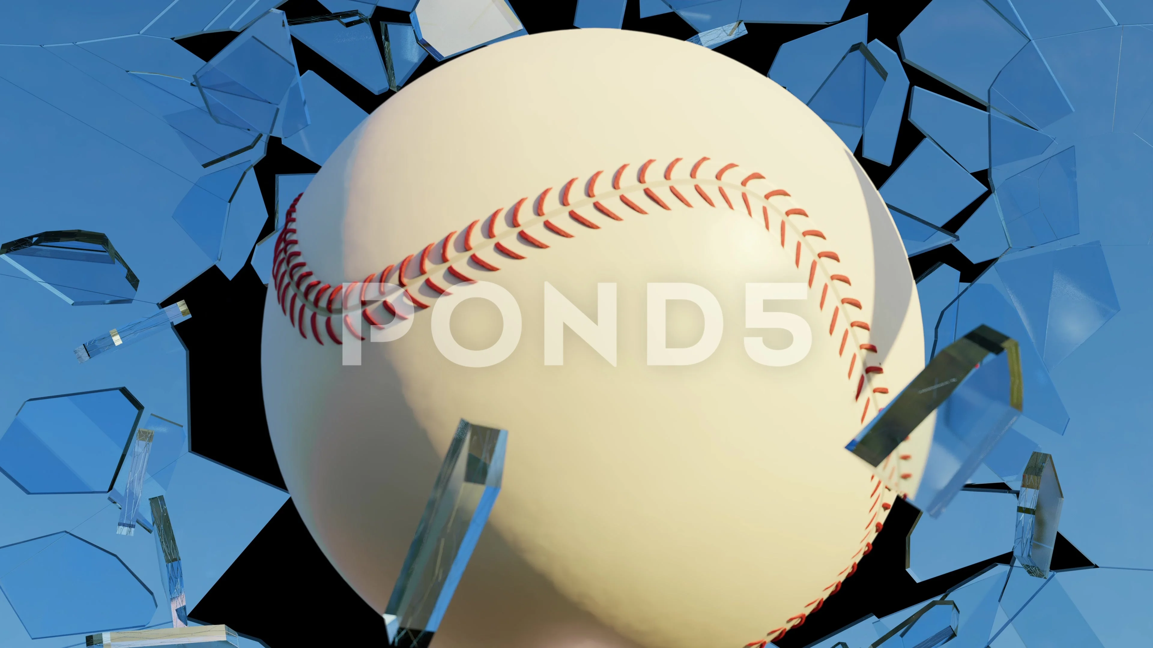 Broken Glass Window Baseball