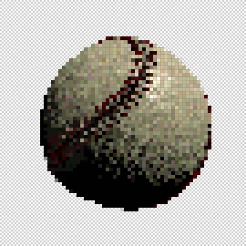 BASEBALL Ball rotation 8 bit Pixel loop ... | Stock Video | Pond5