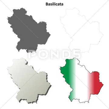 Basilicata blank detailed outline map set Illustration #57723940