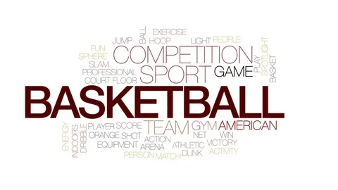 Basketball animated word cloud, text des... | Stock Video | Pond5