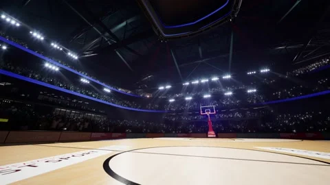 Basketball Arena with people crowds 3d r... | Stock Video | Pond5