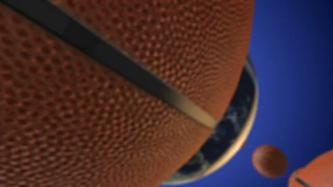 basketball around the world loop - blue ... | Stock Video | Pond5