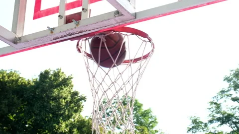 Ball Going Through Hoop Stock Video Footage | Royalty Free Ball Going ...