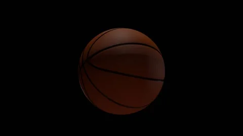Basketball ball rotating on black backgr... | Stock Video | Pond5