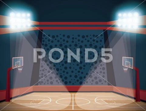 Basketball court stadium scenery cartoon: Royalty Free #109335950