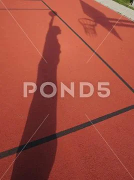 Basketball player shadow ~ Premium Stock Photo #77154749