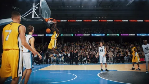 Basketball Slam Dunk Cinematic | Stock Video | Pond5