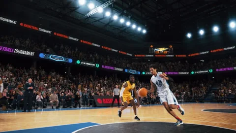 Basketball Slam Dunk Cinematic | Stock Video | Pond5