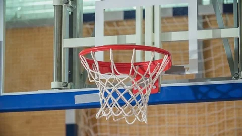 Basketball is spinning around on a rim f... | Stock Video | Pond5