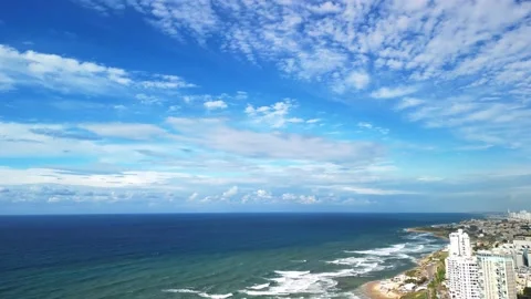Bat-Yam, Israel, April 8, 2023, Drone vi... | Stock Video | Pond5